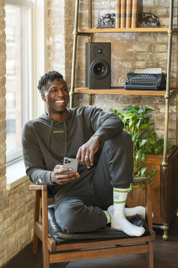 Faded Black Embroidered Hoodie – Shake Shack Store